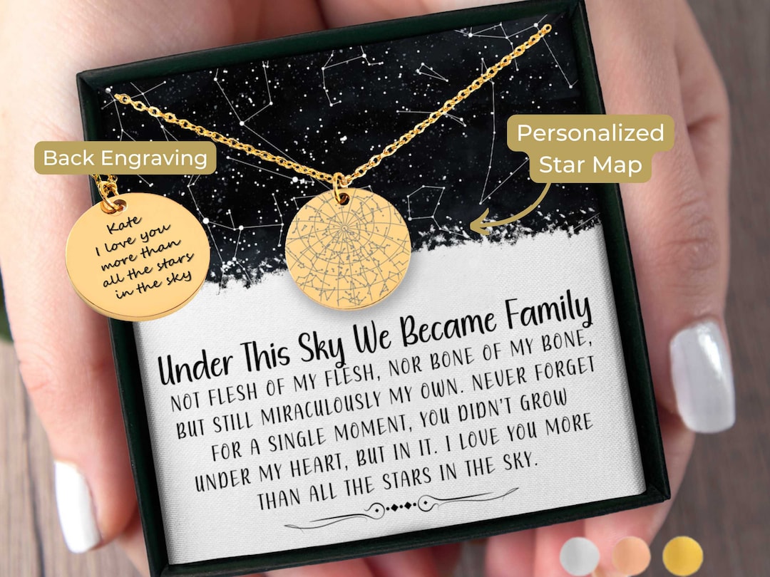 Bonus Daughter Custom Star Map by Date Necklace Birthday Gift Idea ...