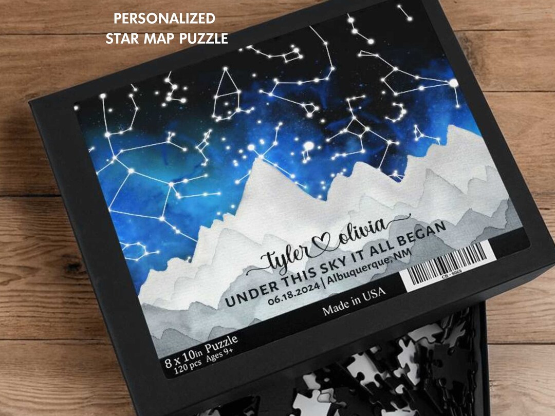 Custom Star Map by Date Star Map Puzzle Personalized Constellation Map ...
