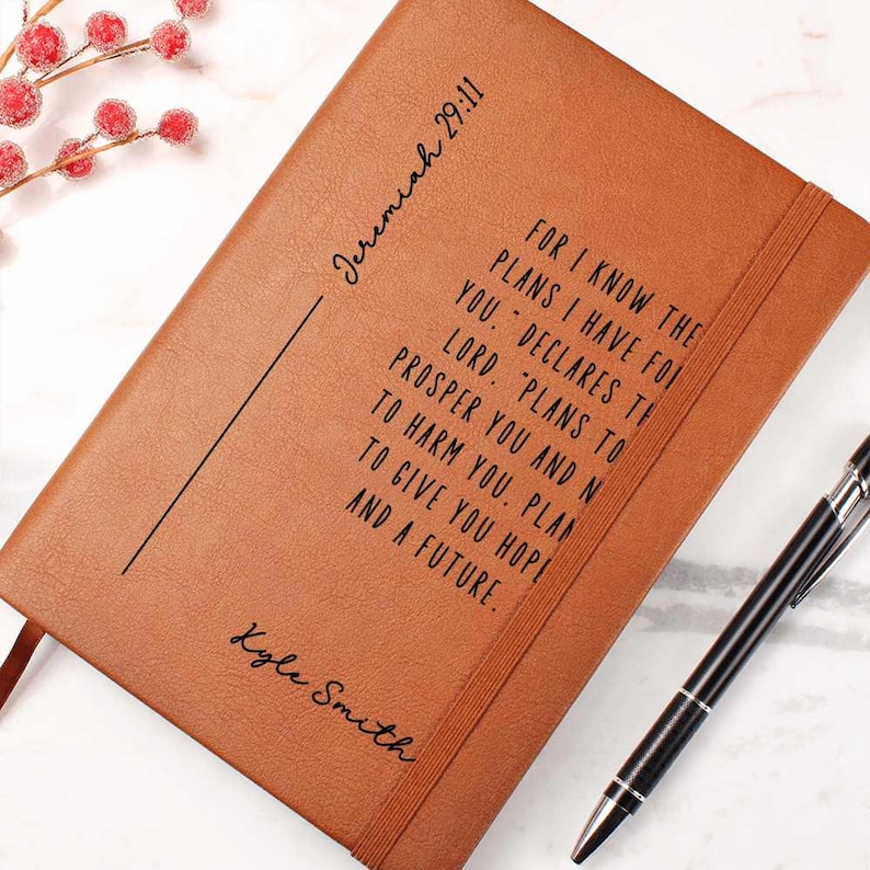 Custom Bible Verse Journal, Personalized Name Christian Notebook, Bible ...