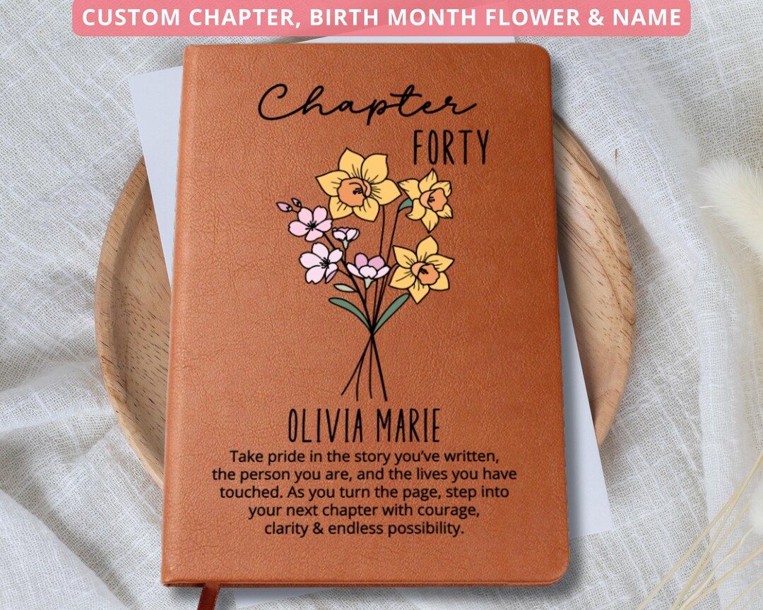 40th Birthday Gift for Her or Him-chapter 40 Name Journal, Birth Month ...