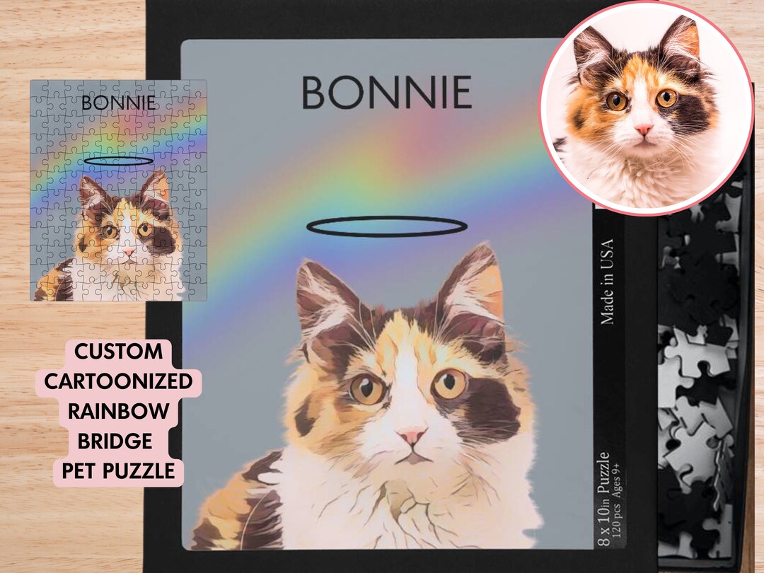 Rainbow Bridge Pet Personalized Puzzle Custom Pet Portrait Rainbow ...