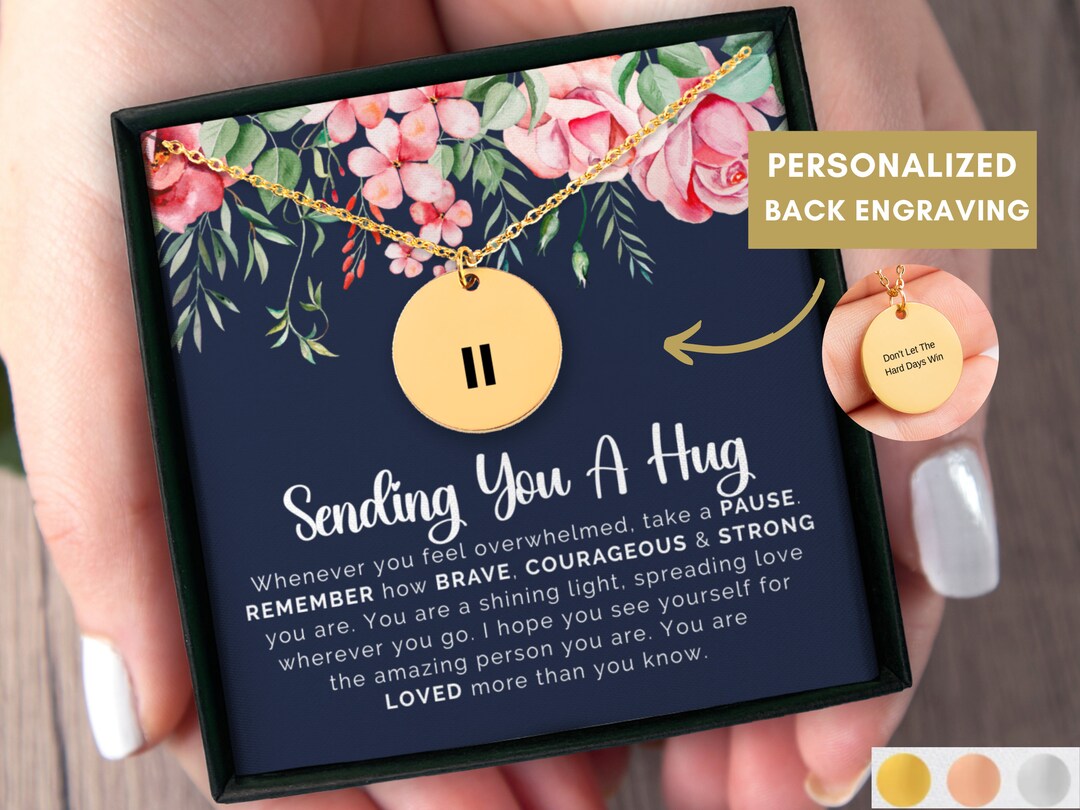 Personalized PAUSE Necklace Gift for Friend, Anxiety Relief Necklace ...