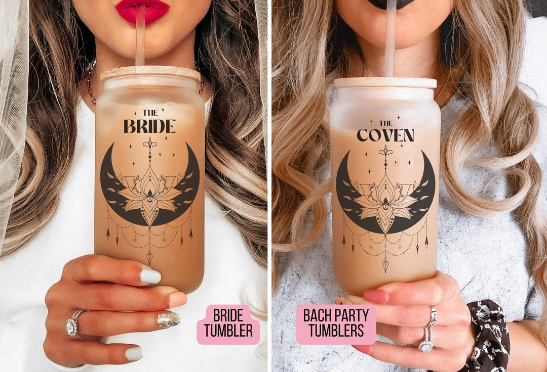 Witchy Bachelorette Goth Bride Bachelorette Gifts Iced Coffee Cup ...