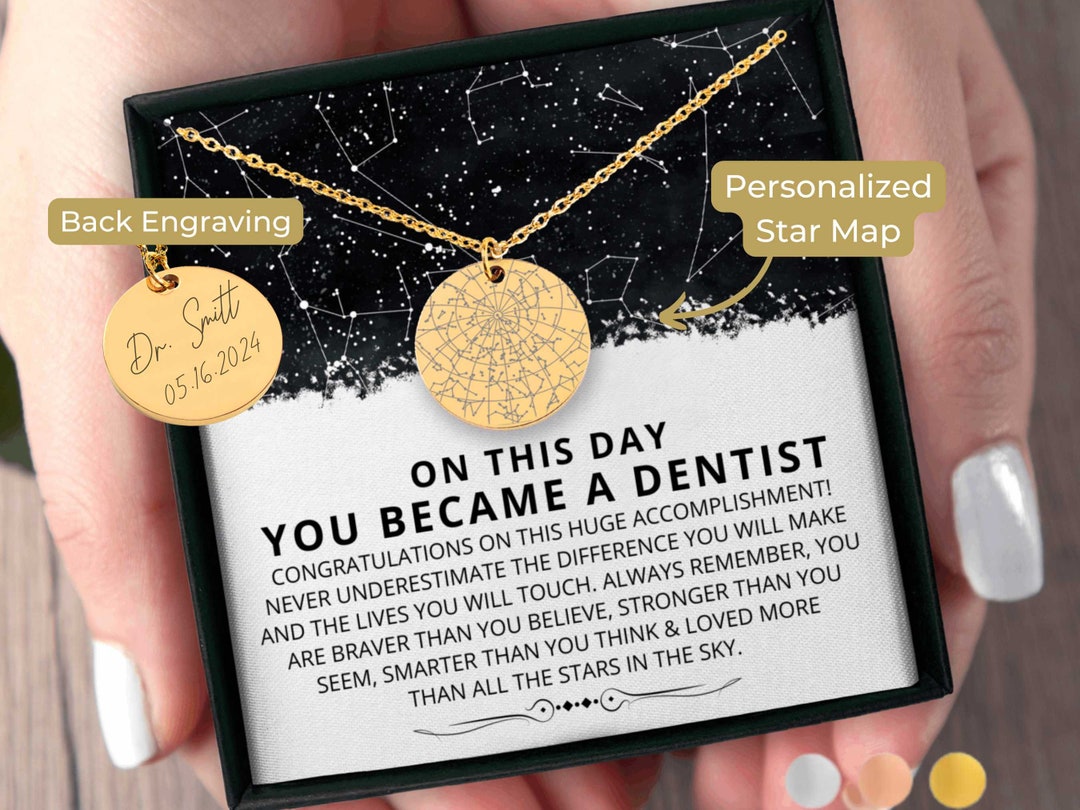 Dentist Graduation Gifts Custom Star Map by Date Necklace Dentist to Be ...