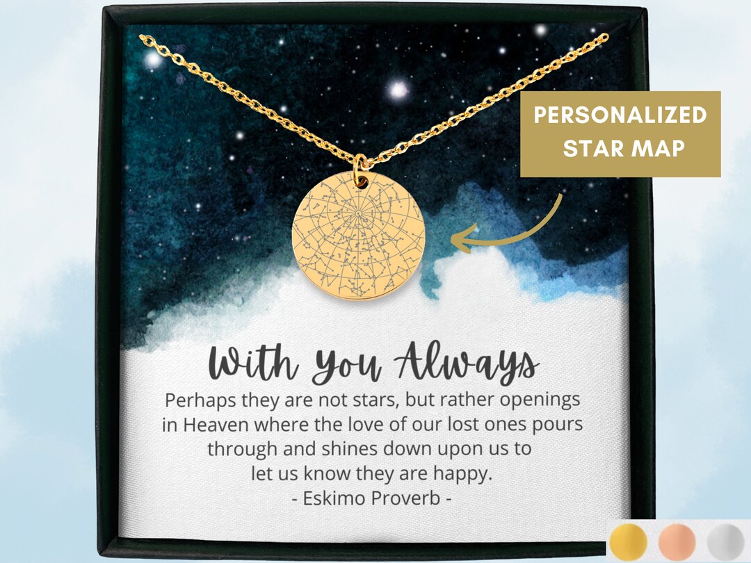 Memorial Gift Custom Star Map by Date, in Loving Memory Of, Remembrance ...