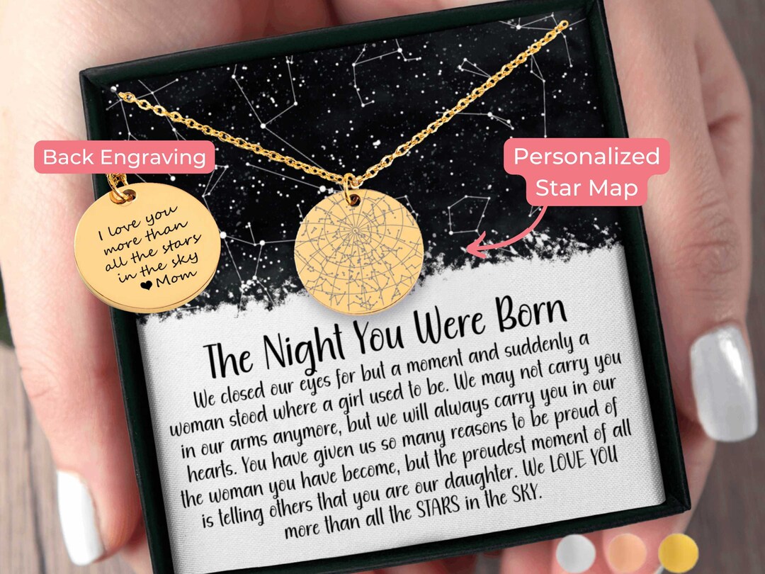 To Our Daughter Personalized Night Sky Star Map Necklace Gift for ...