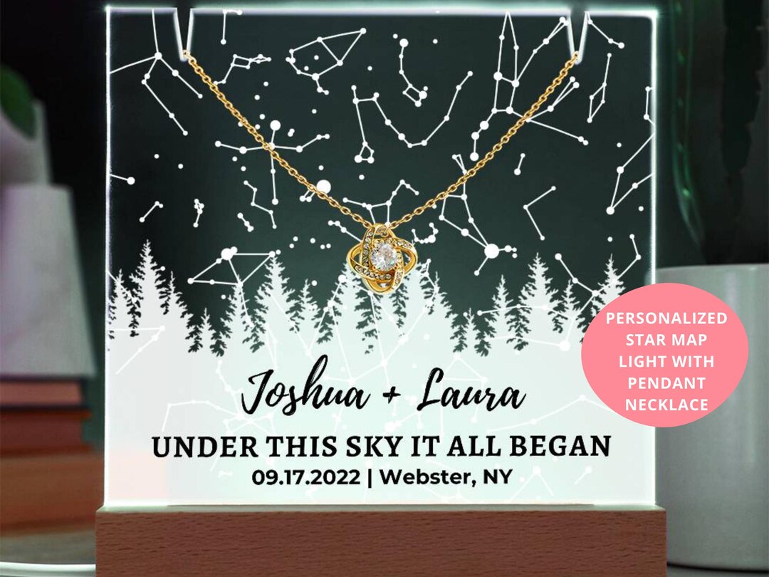 Custom Star Map by Date Personalized Anniversary Gift for Her Gift for ...