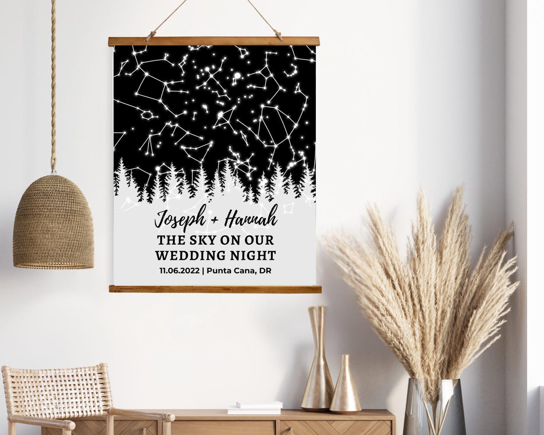 Custom Night Sky Print Rustic Wedding Gift Personalized Star Map by ...