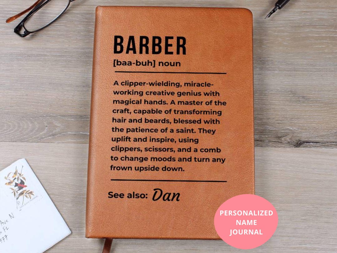 Personalized Barber Notebook Custom Name Barber Gift, Hairdresser Gift ...