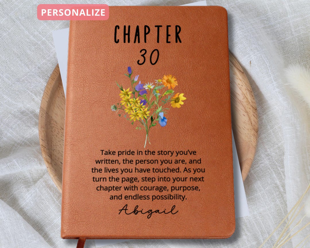 30th Birthday Gift, Chapter 30 Name Journal, 30 Years Old, Turning ...