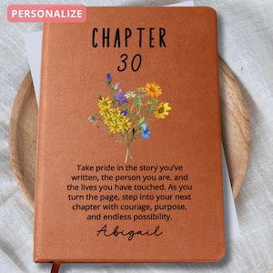 30th Birthday Gift, Chapter 30 Name Journal, 30 Years Old, Turning ...
