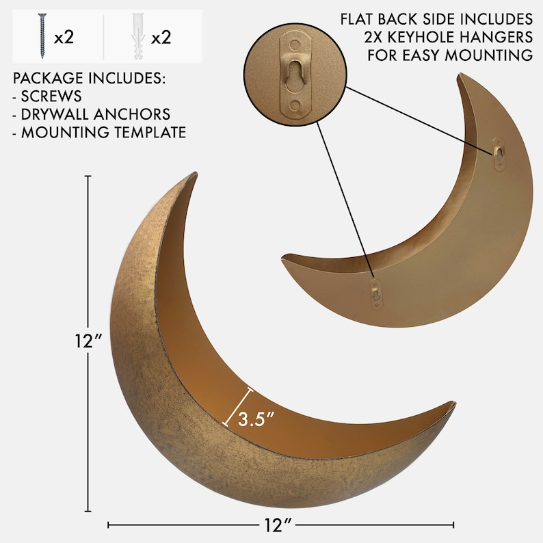 Crescent Moon Wall Planter Indoor Outdoor Metal Moon Planter - Etsy