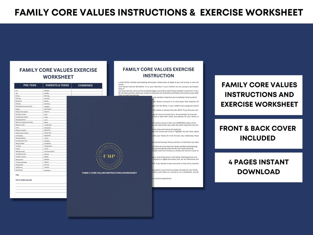 Family Core Value Exercise Core Values Leading Your Family - Etsy