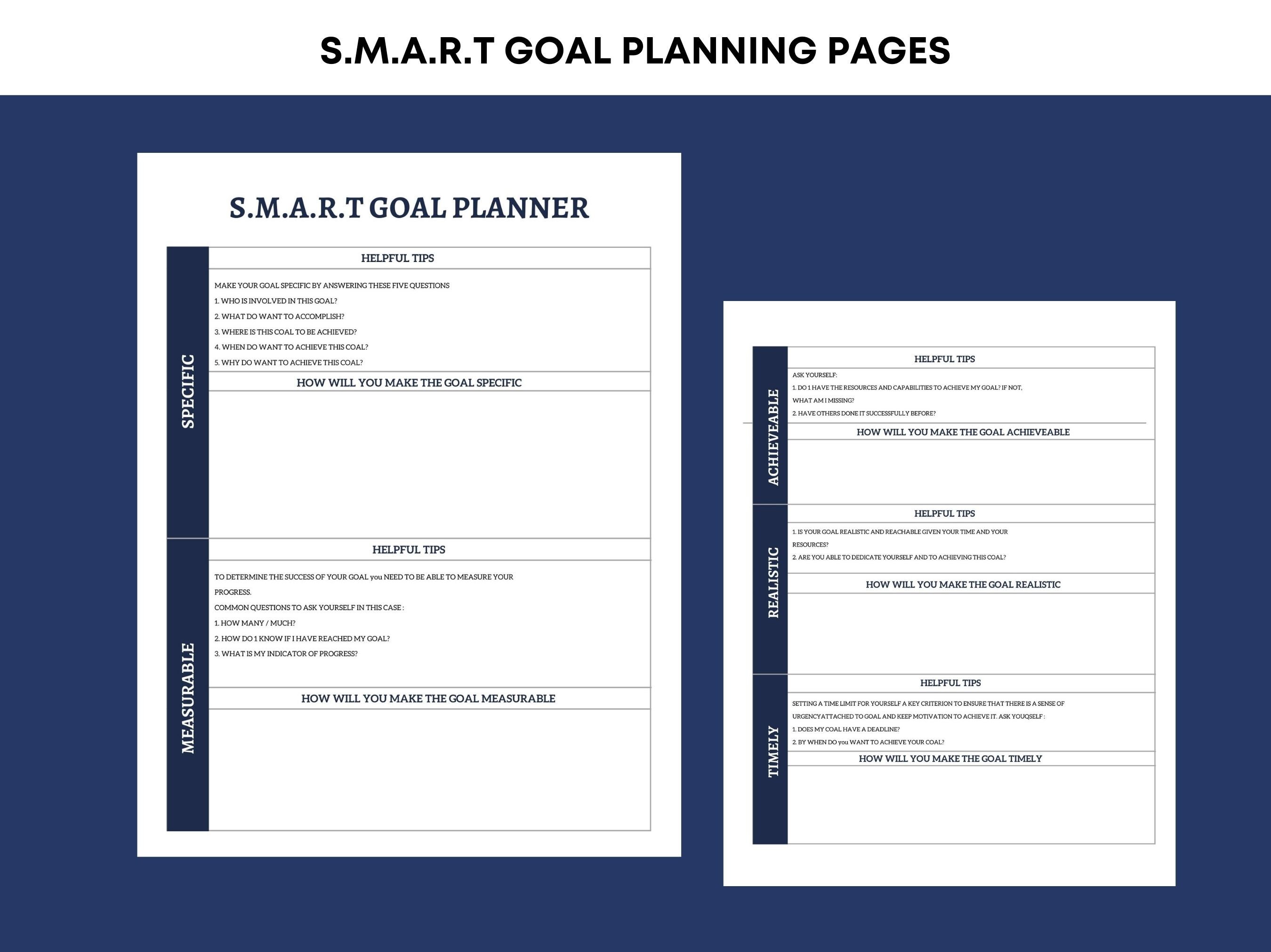Family Matters Worksheets Family Goal Planning Pages SMART Goal Planner ...
