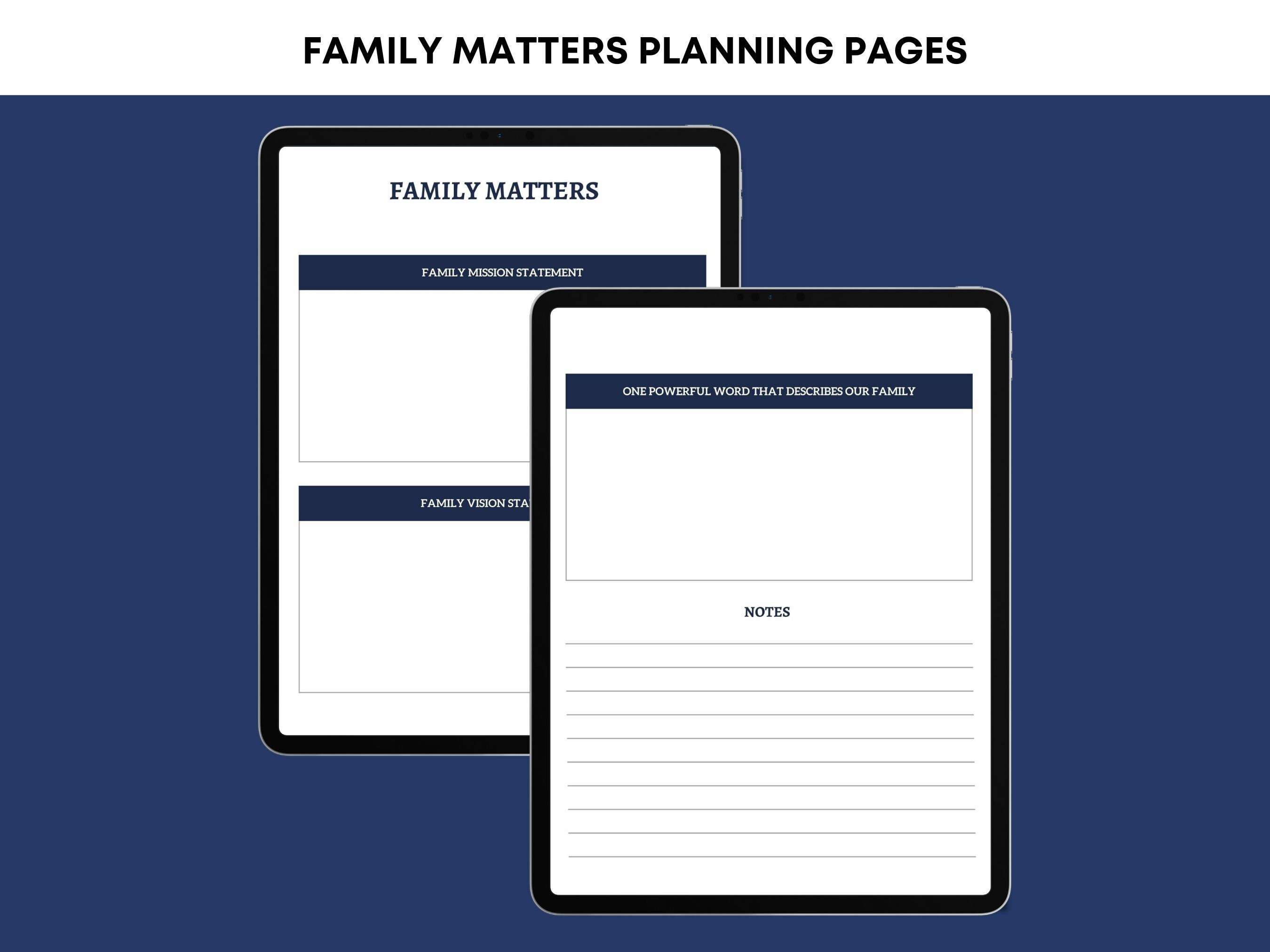 Family Matters Worksheets Family Goal Planning Pages SMART Goal Planner ...