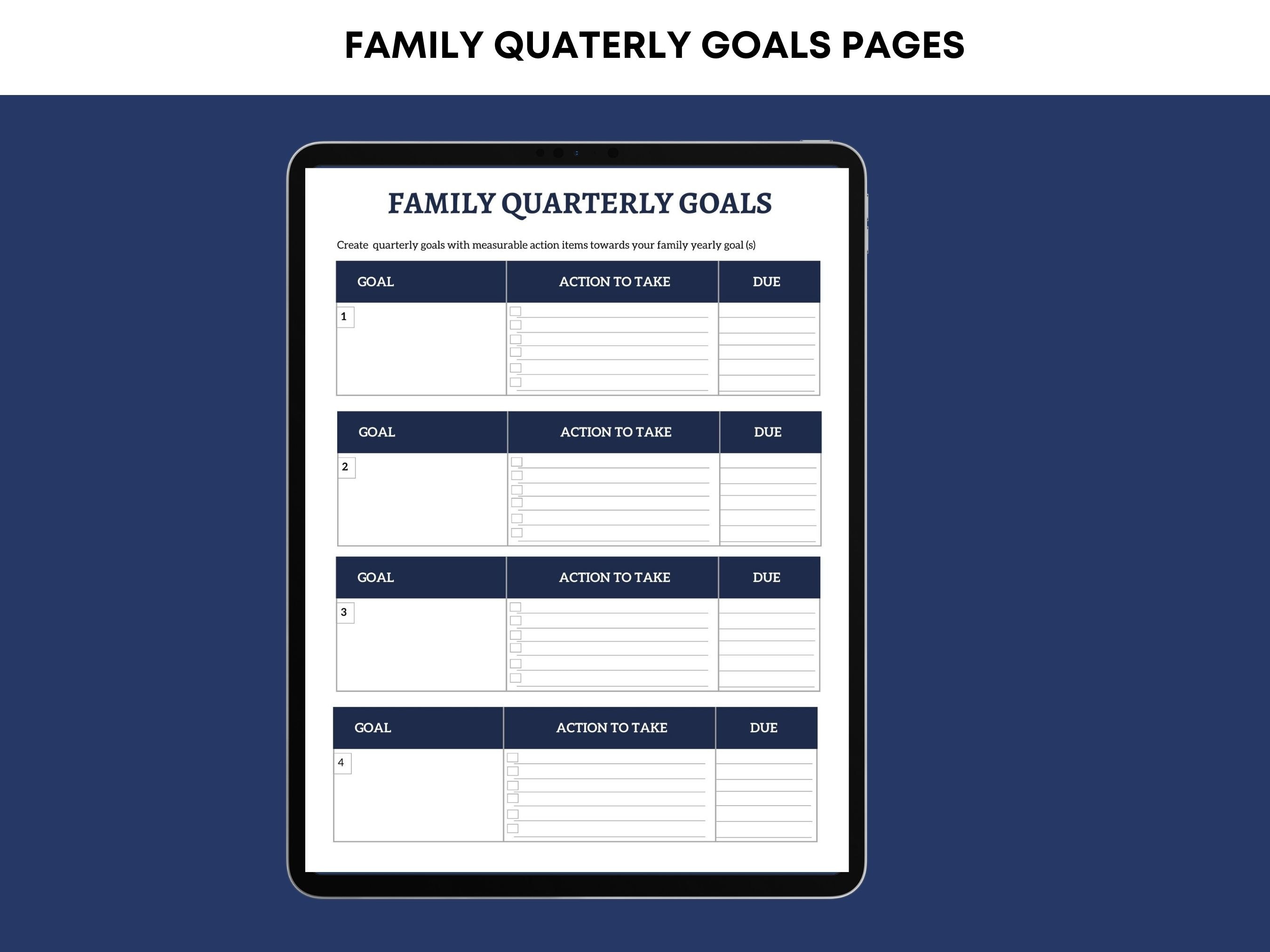 Family Matters Worksheets Family Goal Planning Pages SMART Goal Planner ...