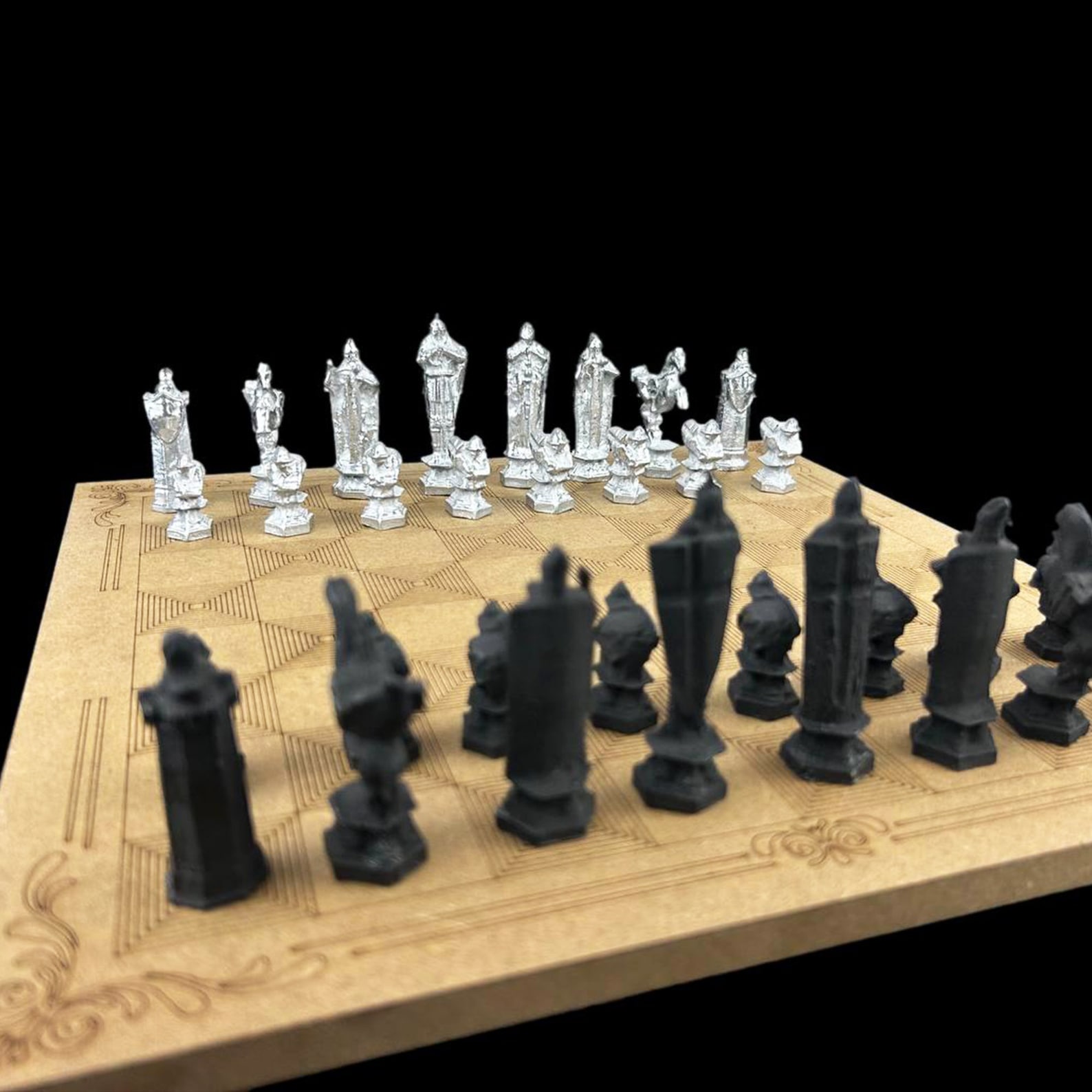 Elegant Metal Wizard Chess Set With Engraved Name Plate | Exquisite ...