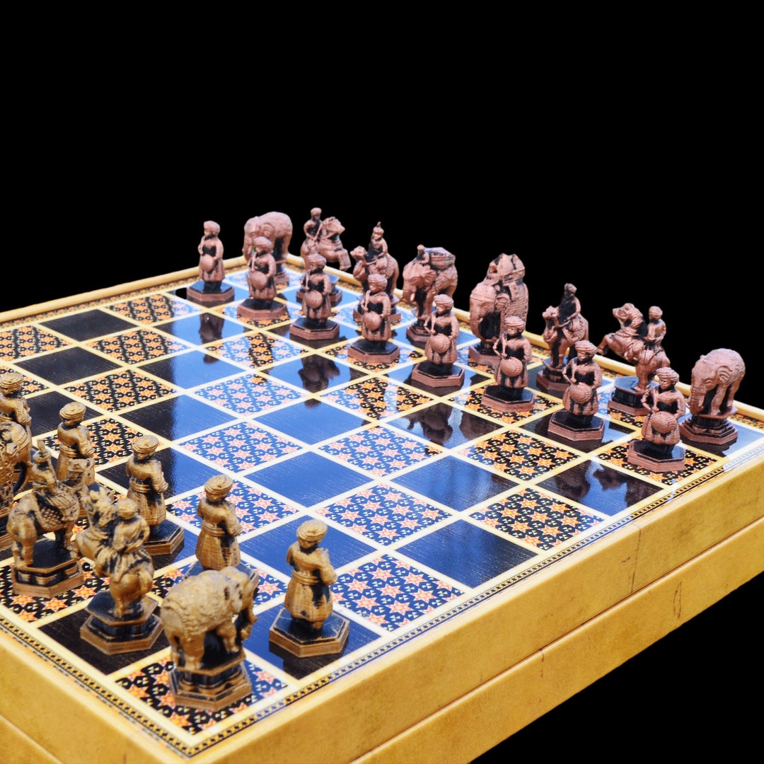 Personalized Indian Chess Set Birthday Gift, Special Chess Board With ...