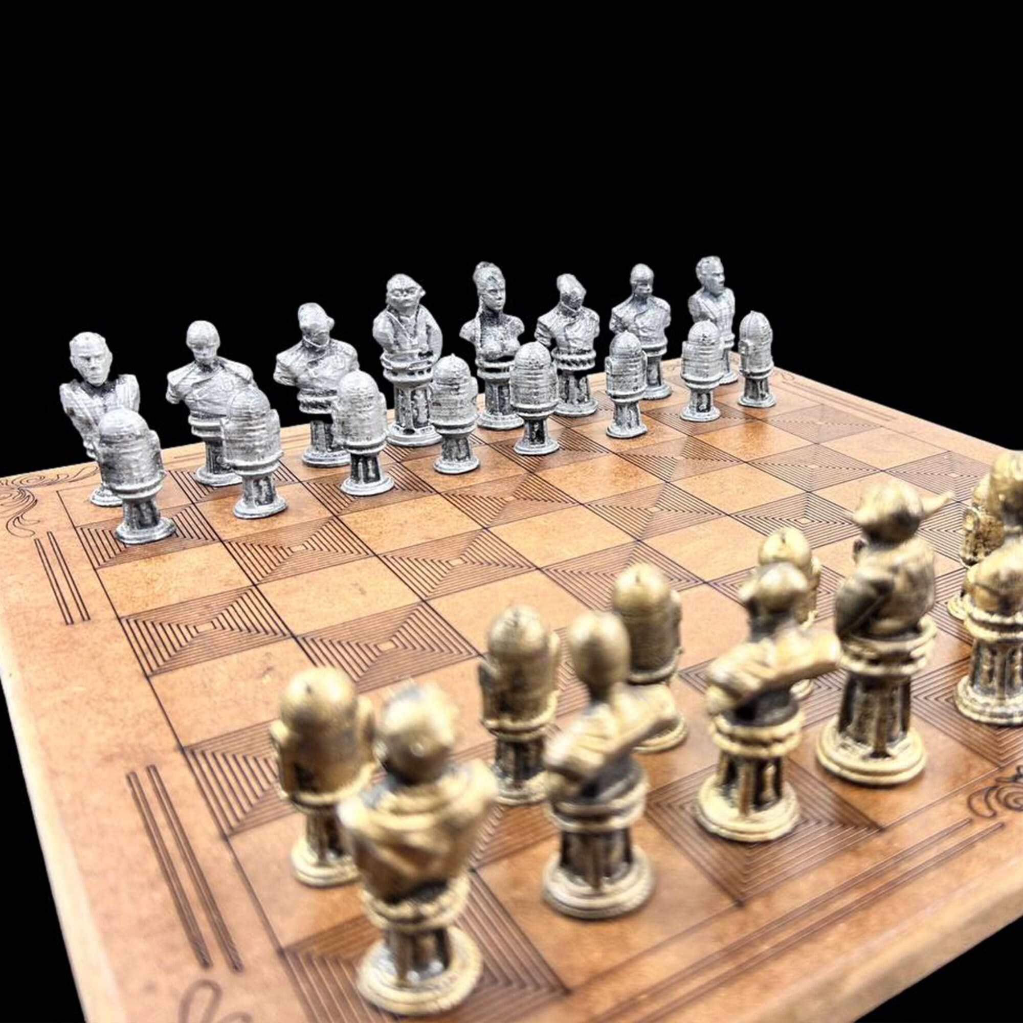 Metal Star Chess Set With Personalized Wood Board (14 X 14 Inch) - Etsy