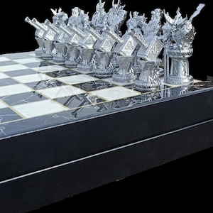 Viking Chess Set With Chessboard Warrior Chess Set Scandinavian Chess ...