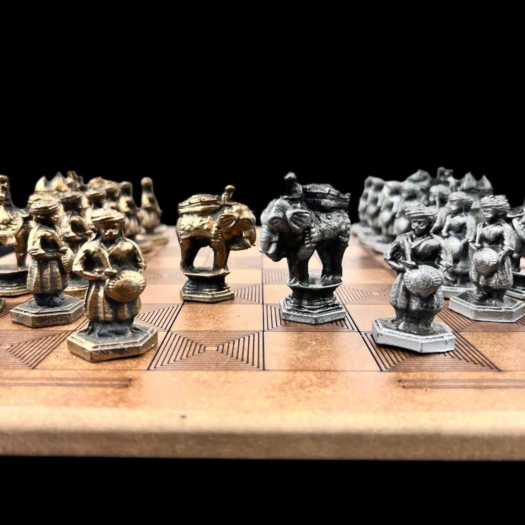 Metal Indian Chess Set With Engraved Name Plate Indian Chess Set and ...