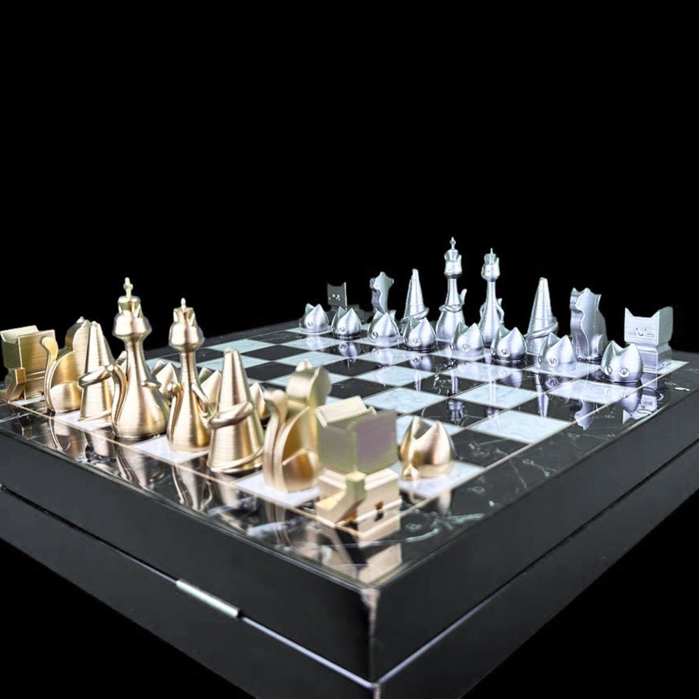 Cat Chess Set With Chessboard Animal Chess Set Personalized Selection ...