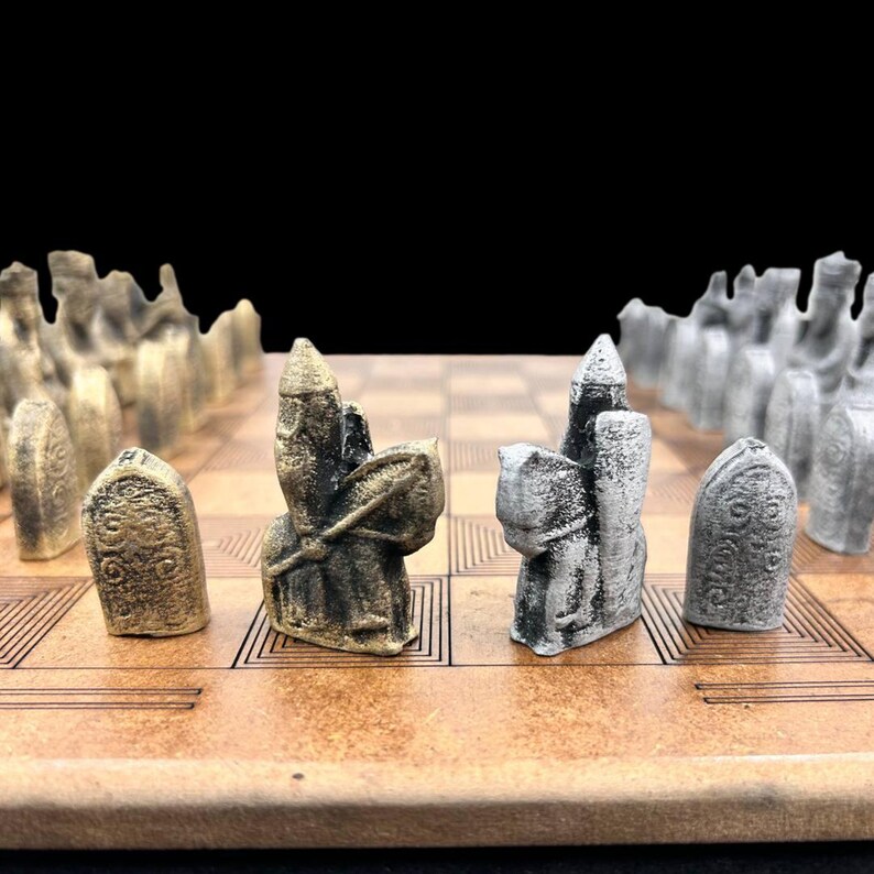 Heavy Metal Wizard Chess Set With Personalized Chessboard | Laser ...