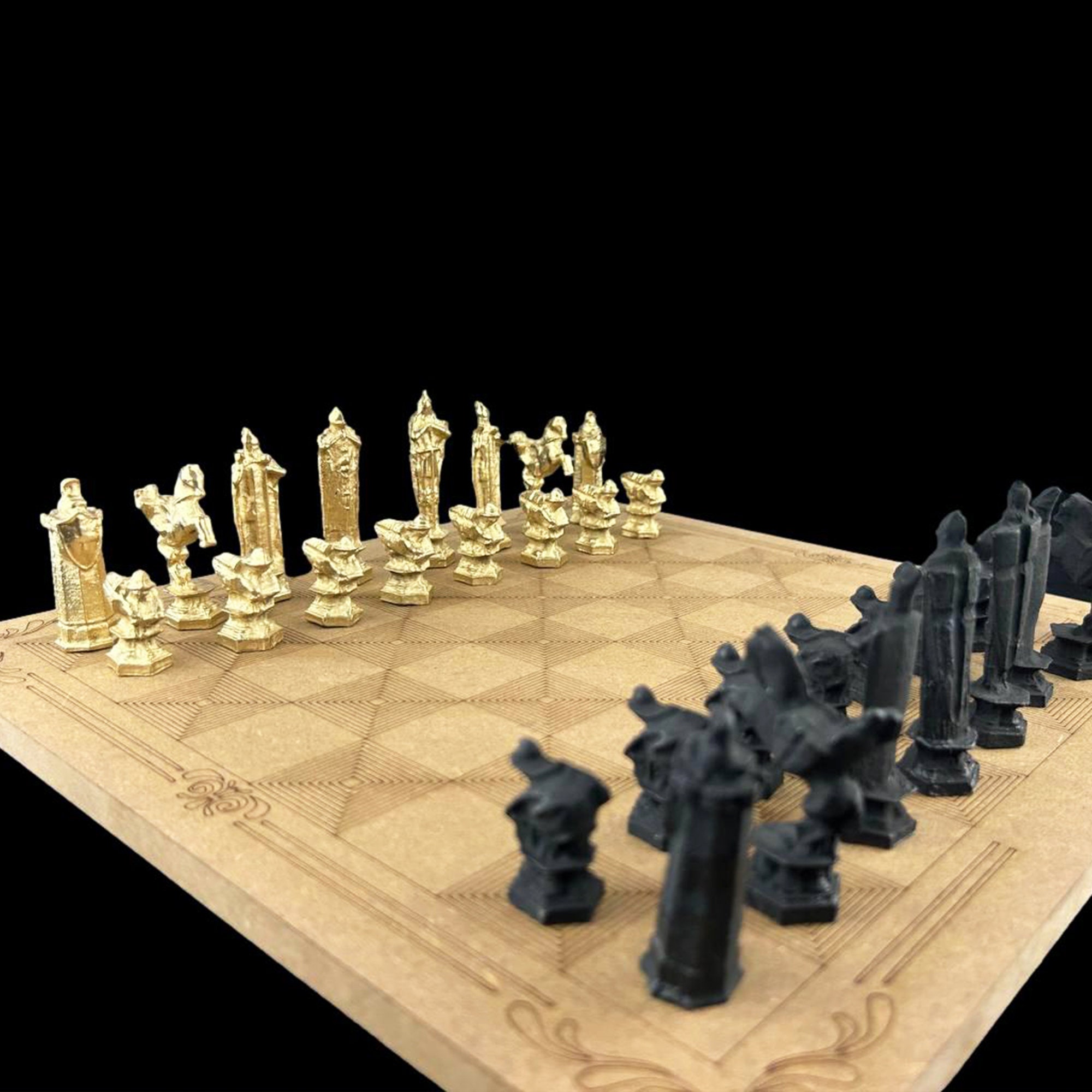 Metal Wizard Chess Set With Chessboard Wizard Chess Set Add Name Plate ...