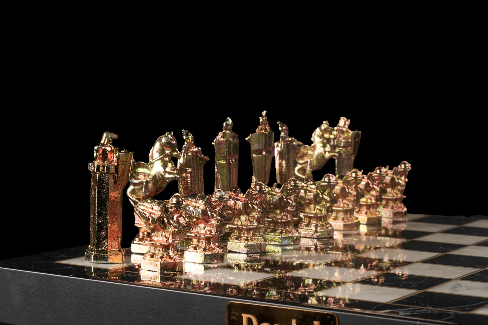 Enchanting Metal Wizard Chess Set With Customizable Name Plate Unique ...