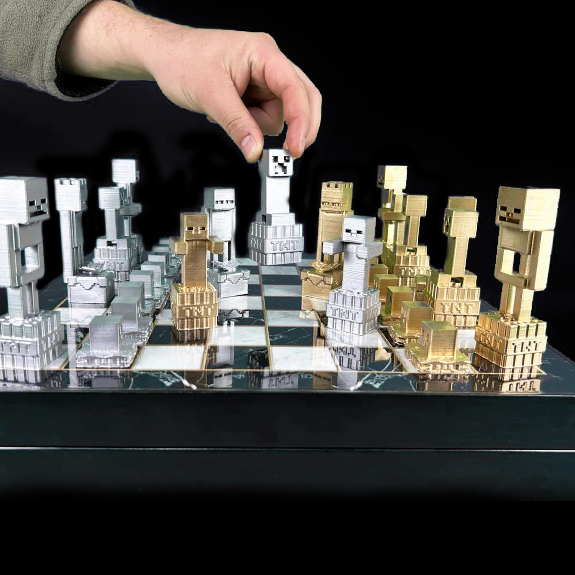 Personalized Mine Crafters Chess Set Handcrafted Chessboard Craft Game ...