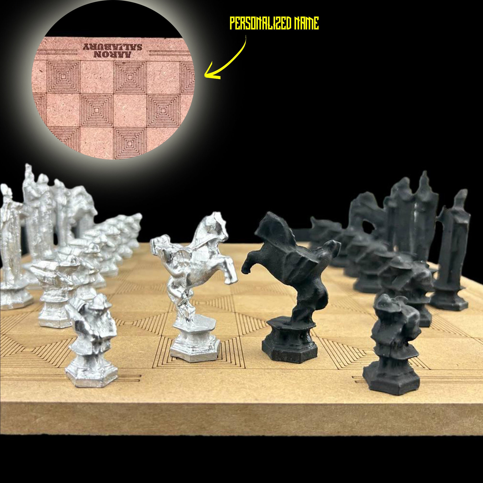 Elegant Metal Wizard Chess Set With Engraved Name Plate | Exquisite ...