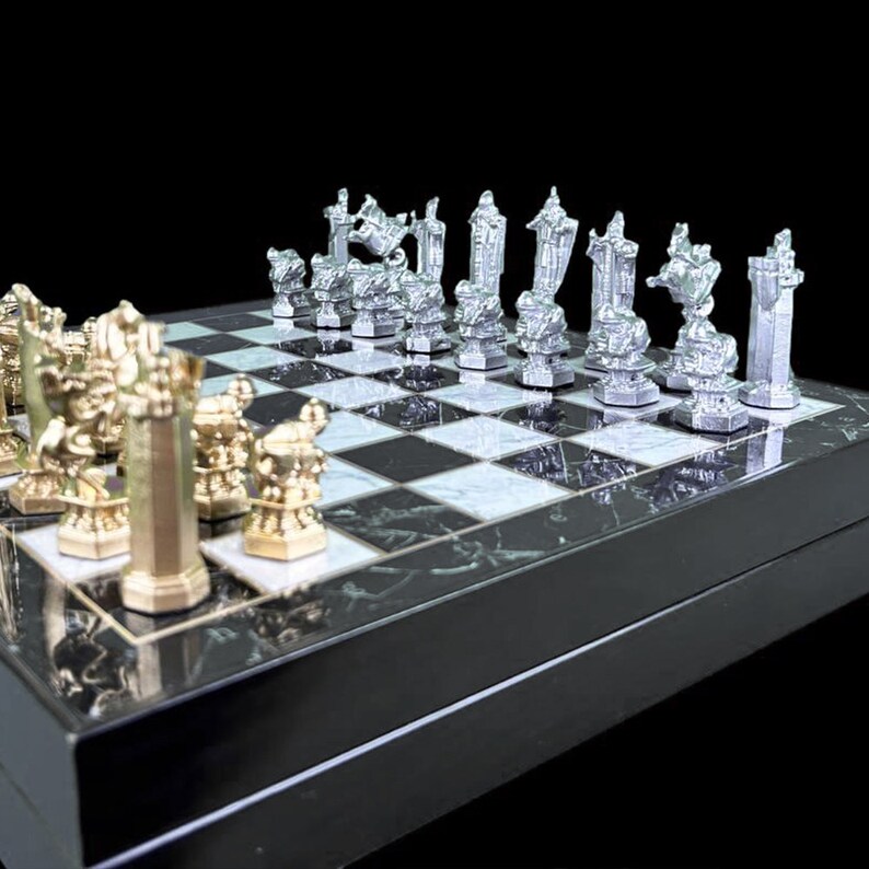 Metal Wizard Chess Set With Chessboard Wizard Chess Set Add - Etsy