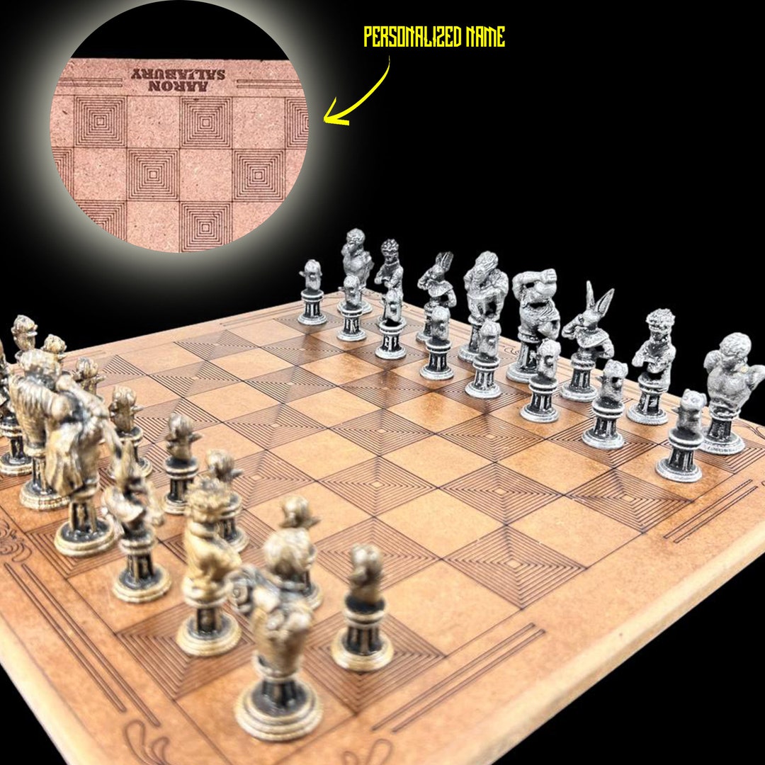 Custom Metal Anime Chess Set: Personalized Engraved Board - Etsy