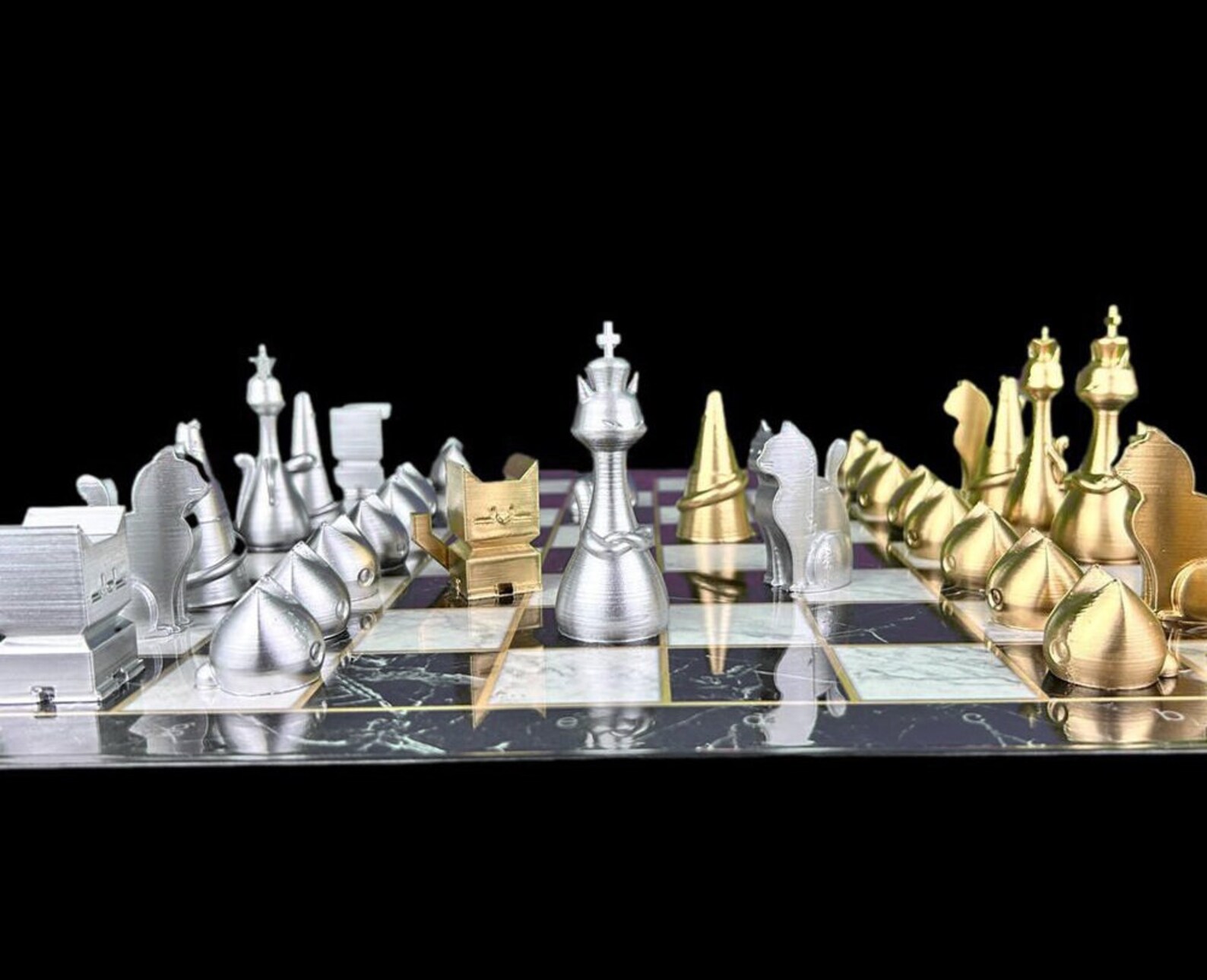 Cat Chess Set With Chessboard Animal Chess Set Personalized - Etsy