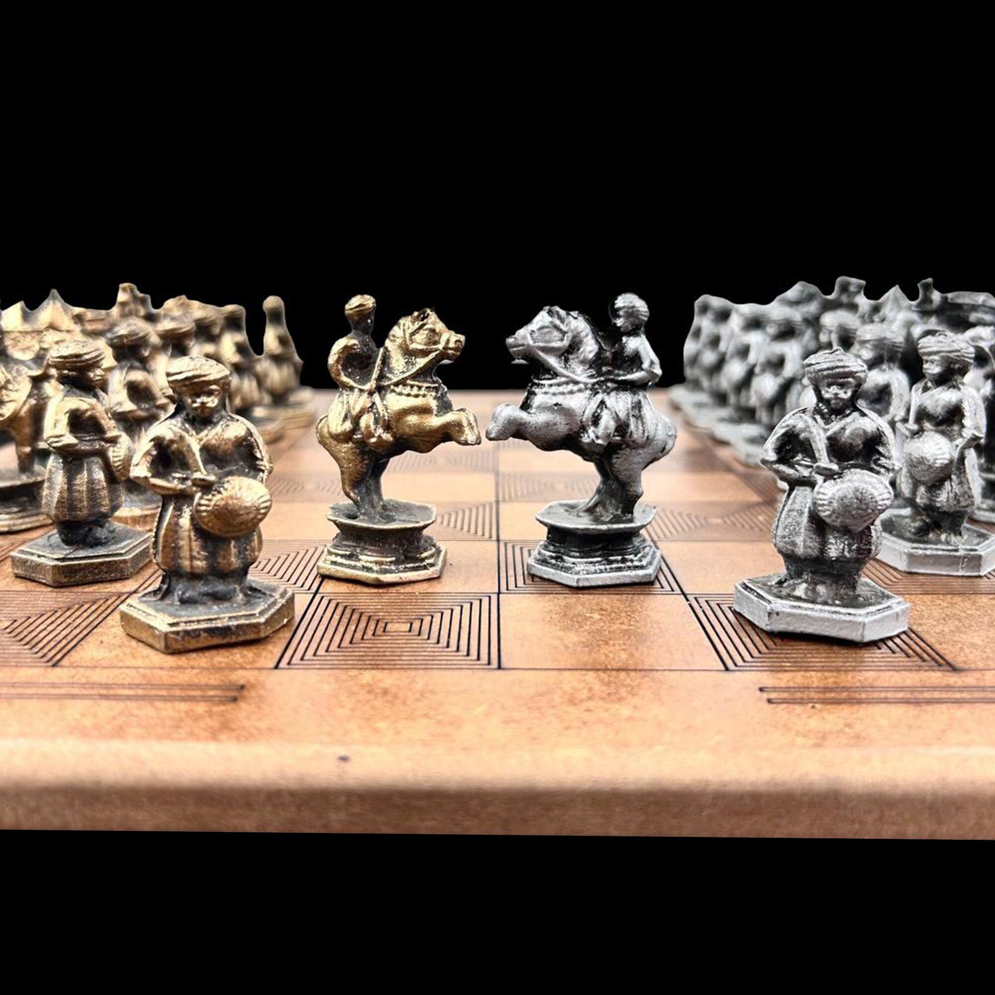 Metal Indian Chess Set With Engraved Name Plate Indian Chess Set and ...