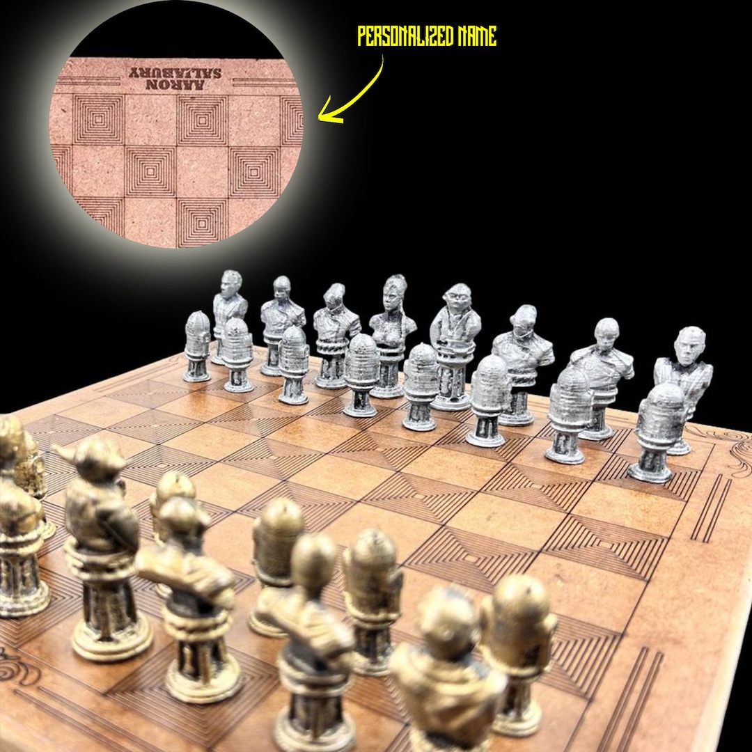 Metal Star Chess Set With Personalized Wood Board (14 X 14 Inch) - Etsy