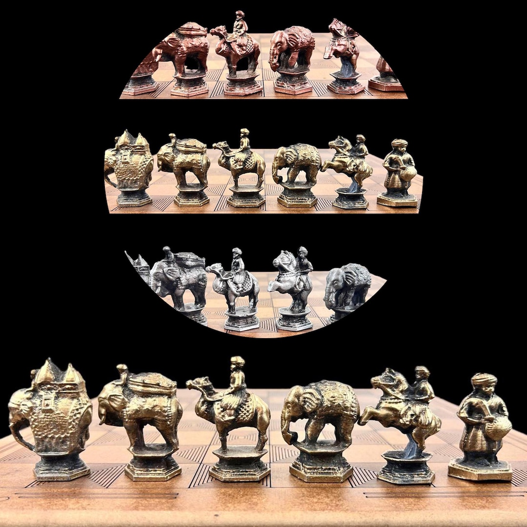 Heavy Metal Indian Chess Set: Personalized Board, Weighted Pieces - Etsy