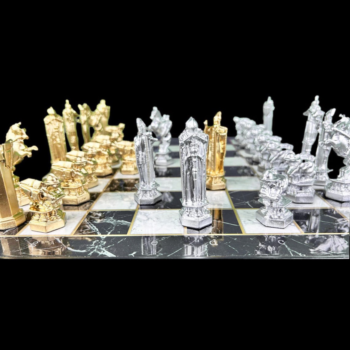 Metal Wizard Chess Set With Chessboard Wizard Chess Set Add - Etsy