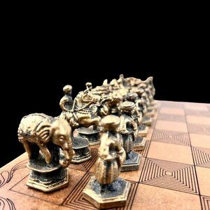 Metal Indian Chess Set With Engraved Name Plate | Indian Chess Set and ...
