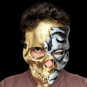 Halloween Scary Face Mask Decay Mask Handmade Horror Mask Half Skull ...