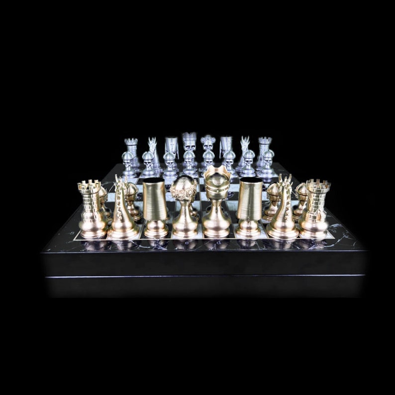 Skull Chess Set With Chessboard Special Design Skull Bone Chess Set ...