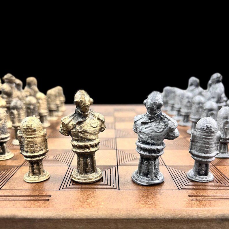 Metal Star Chess Set With Personalized Wood Board (14 X 14 Inch) - Etsy