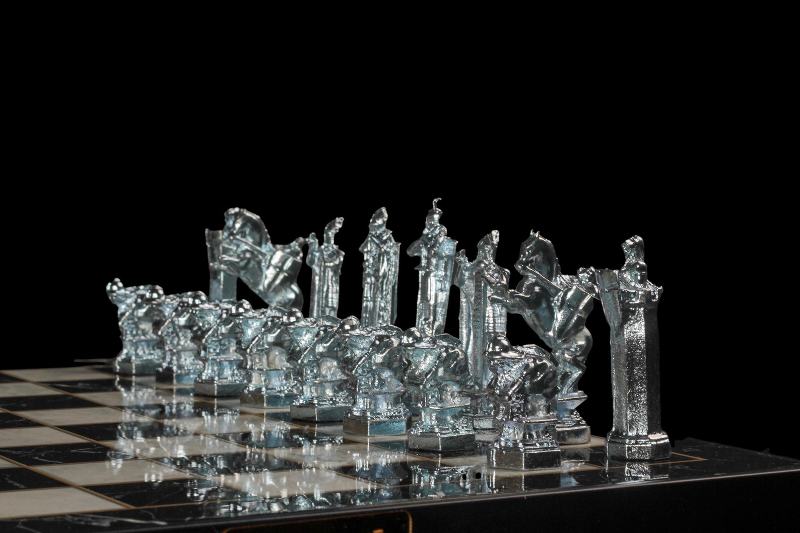 Enchanting Metal Wizard Chess Set With Customizable Name Plate Unique ...