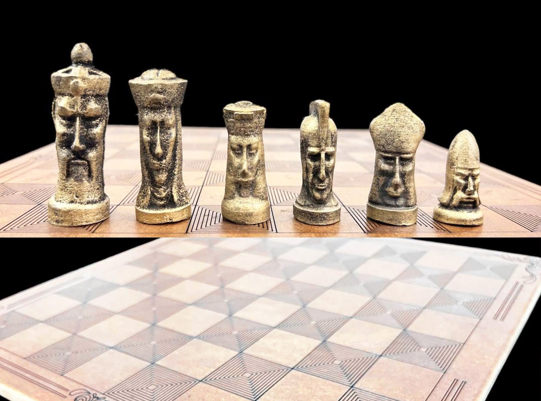 Metal Gothic Medieval Themed Chess Set With Personalized Chessboard ...