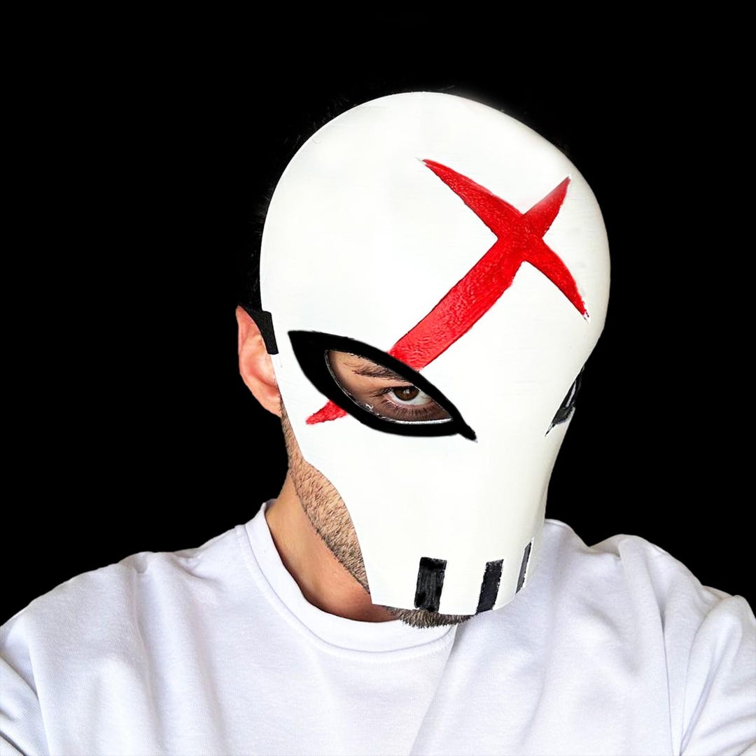 Red X Superhero Full Face Costume Mask Superhero Costume Mask ...