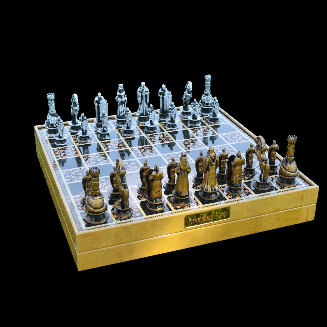 Kingdom Metal Chess Set Birthday Gift, Personalized Luxury Chess Board ...