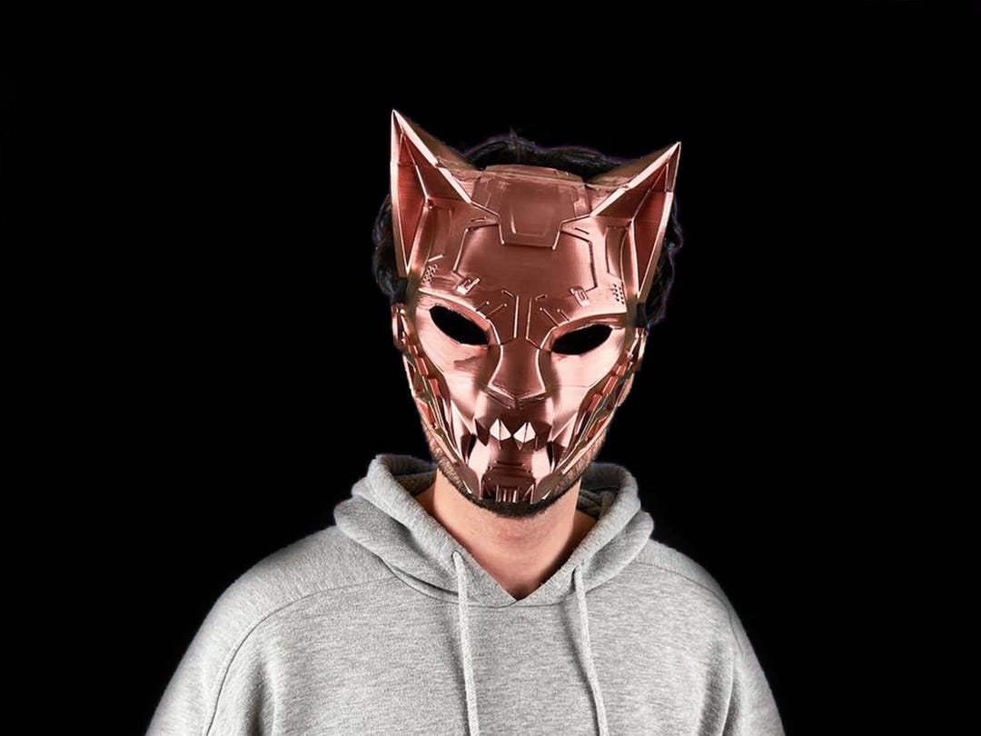 Cyber Cat Full Face Cosplay Mask Hunter Cybercat Halloween Costume Mask ...