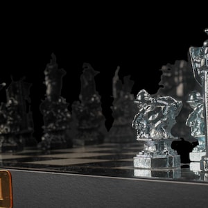 Elegant Metal Wizard Chess Set With Engraved Name Plate Exquisite ...