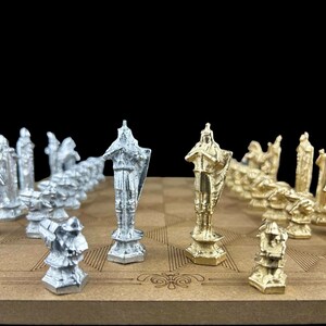 Enchanting Metal Wizard Chess Set With Customizable Name Plate | Unique ...