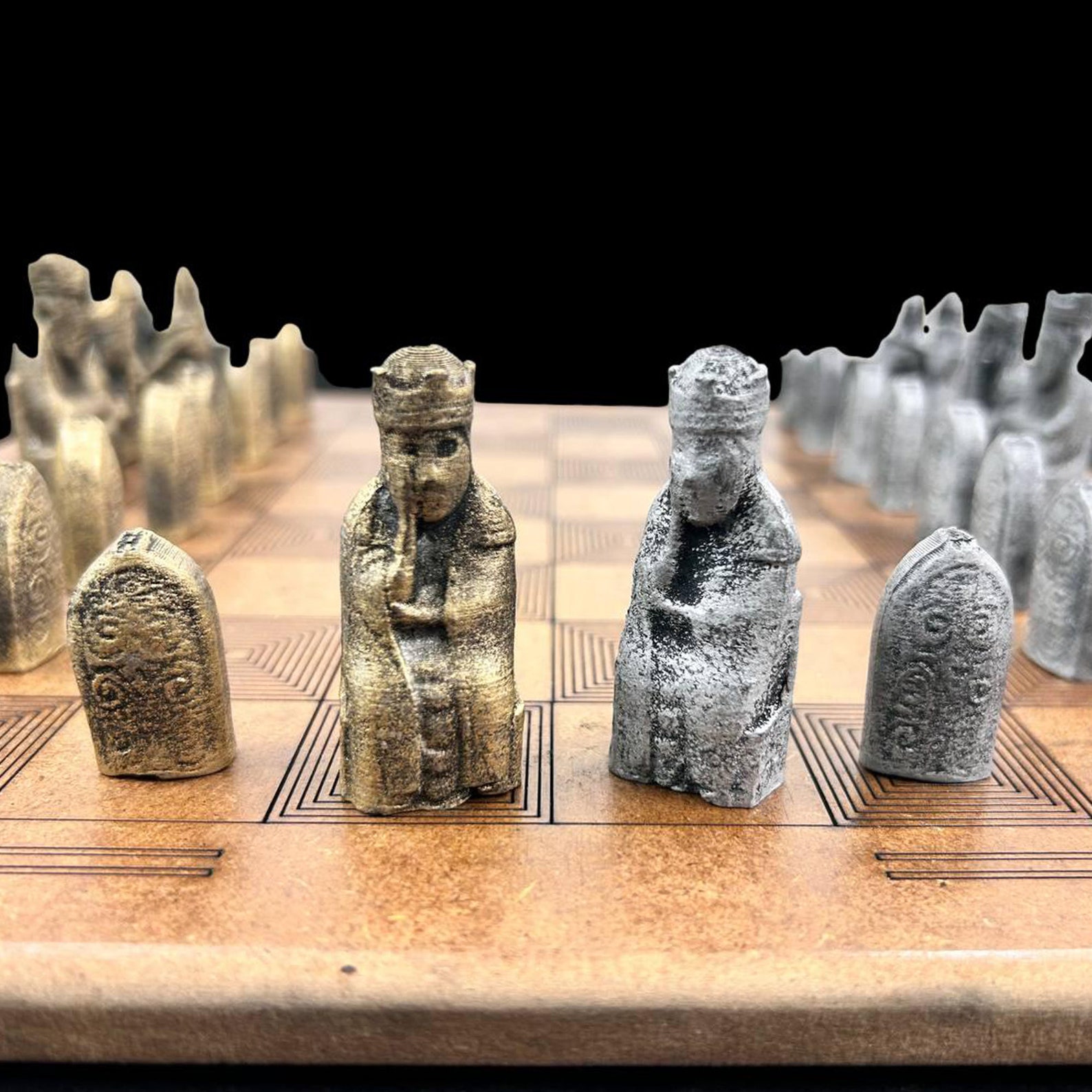 Heavy Metal Wizard Chess Set With Personalized Chessboard Laser ...
